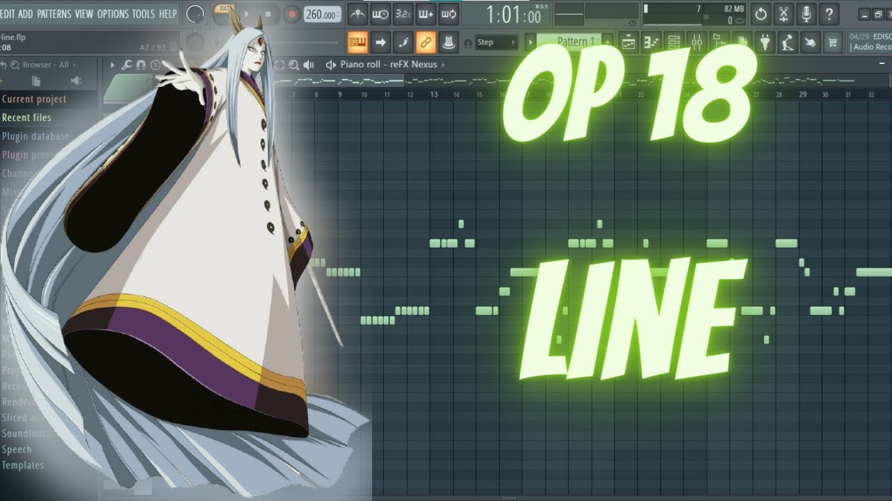 Naruto Shippuden Opening 18 - LINE + [ FREE FLP / MIDI ] - YouTube