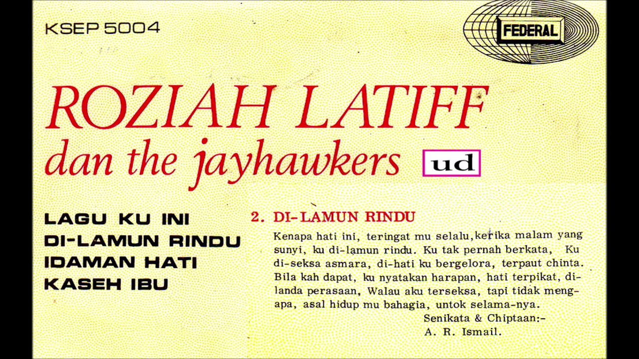 Roziah Latiff & The Jayhawkers - Dilamun Rindu (A.R. Ismail) - awal 70 ...