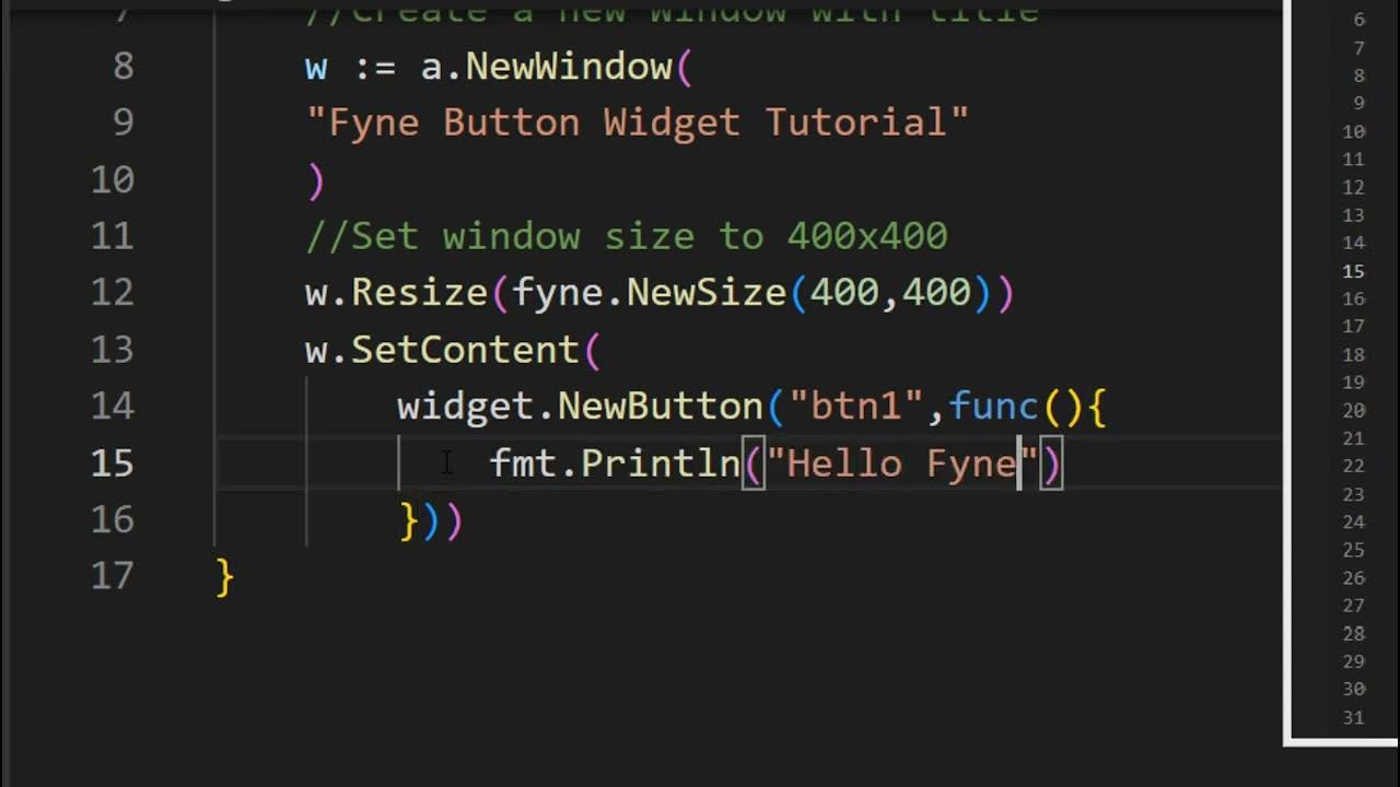 Class 4: Fyne GoLang GUI - Using Buttons - YouTube
