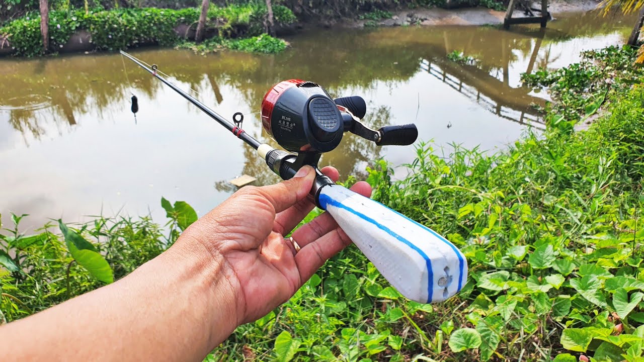 tự làm cần câu lure bắng máy bắn cá |Make a fishing rod from a fish ...