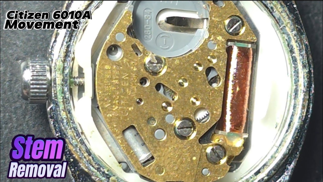 How to Remove Stem from an Citizen 6010A Watch Movement | Step-by-Step ...