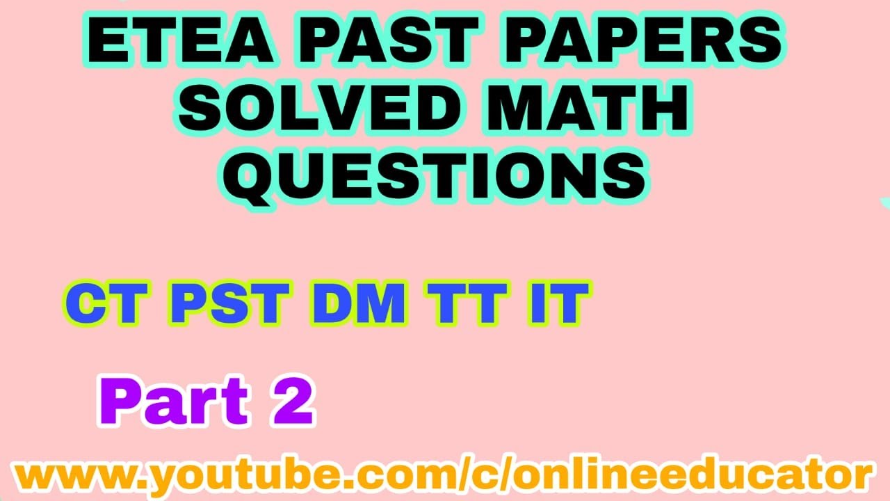 ETEA Past Paper Solved Math Question | CT PST DM IT TT | - YouTube