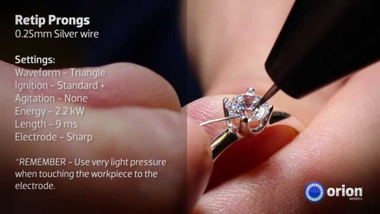Retip Silver Prongs using 0.25mm Laser Wire and Orion 200i2 Welder ...