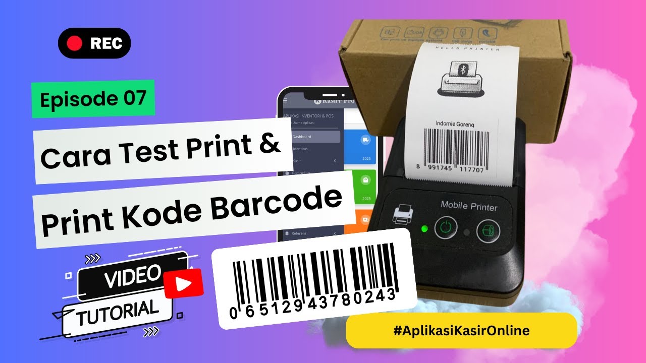 07. Cara Test Print Printer Portable & Cetak Barcode di Printer Potable ...