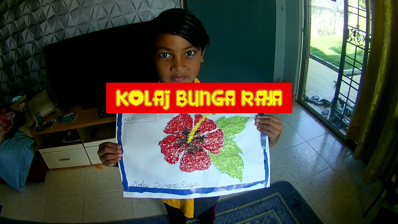 CARA MEMBUAT KOLAJ BUNGA RAYA - YouTube