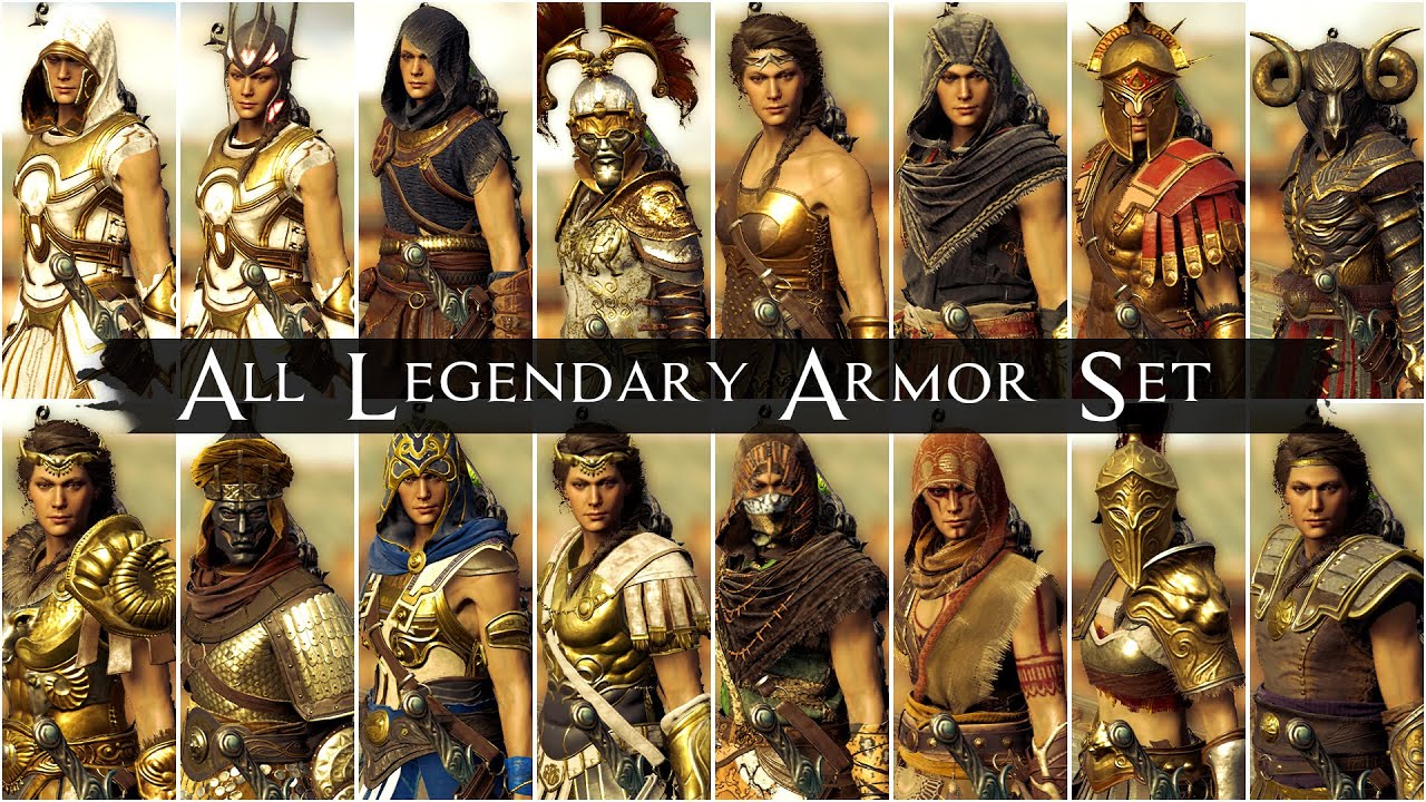 ALL 16 MAIN LEGENDARY ARMOR SET IN ASSASSIN'S CREED ODYSSEY - YouTube