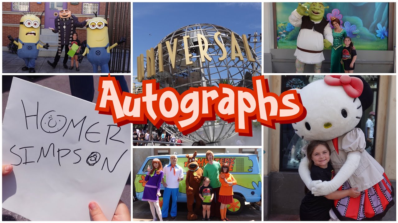 Character Autographs at Universal Studios Hollywood + Meets - YouTube