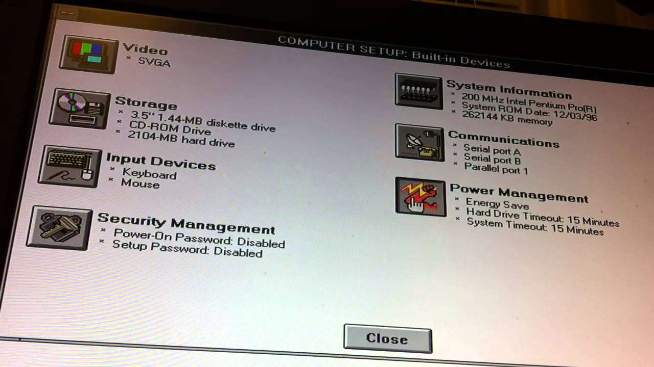 BEST BIOS SETUP EVER !! PENTIUM PRO COMPAQ Deskpro 6000 - YouTube