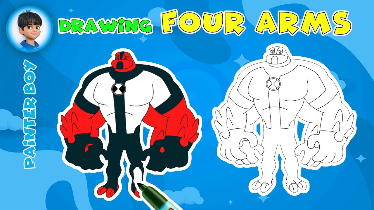 how to draw four arms from ben 10 reboot - YouTube