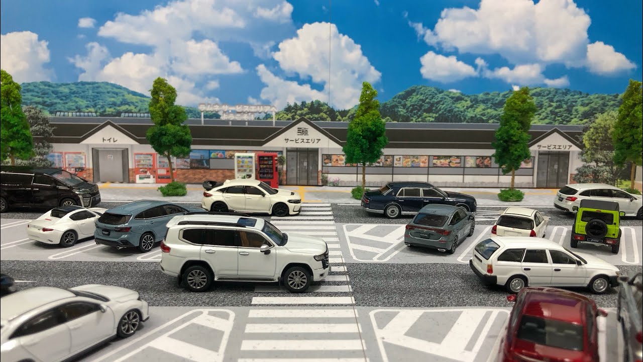 Japan Highway Service Area (SA) 1/64 scale diorama - YouTube