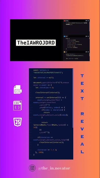 Shorts Hacker Text Reveal 👩💻 Css Coding Htmlcss Javascript