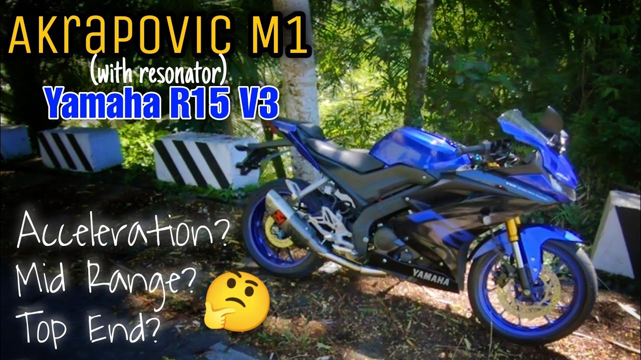 AKRAPOVIC M1 ON YAMAHA R15 V3 | TEST RIDE | LANUZA SURF 2021 - YouTube
