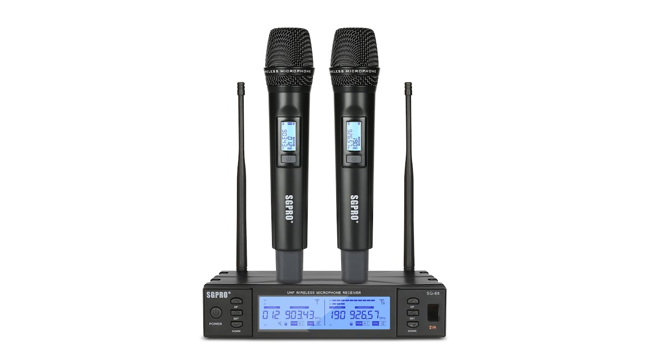 SGPRO AUDIO Wireless Handheld Microphone System, SG-88 - YouTube
