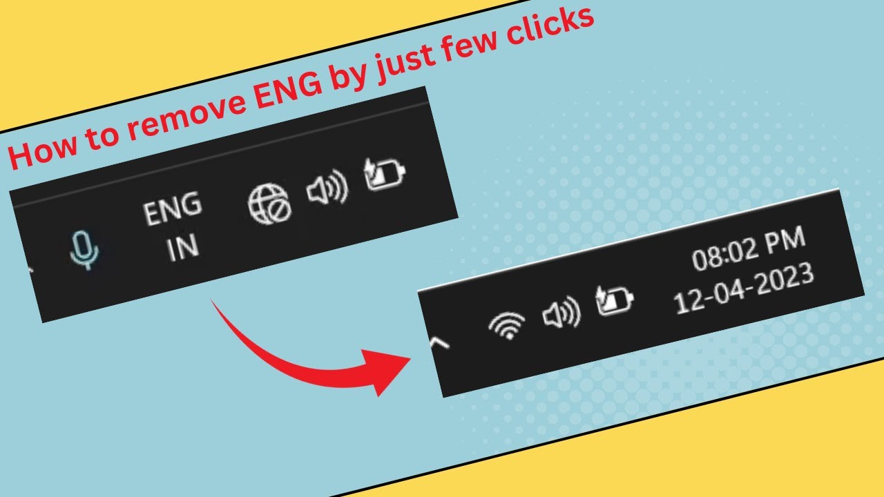 How to remove ENG button from taskbar by just few clicks - YouTube