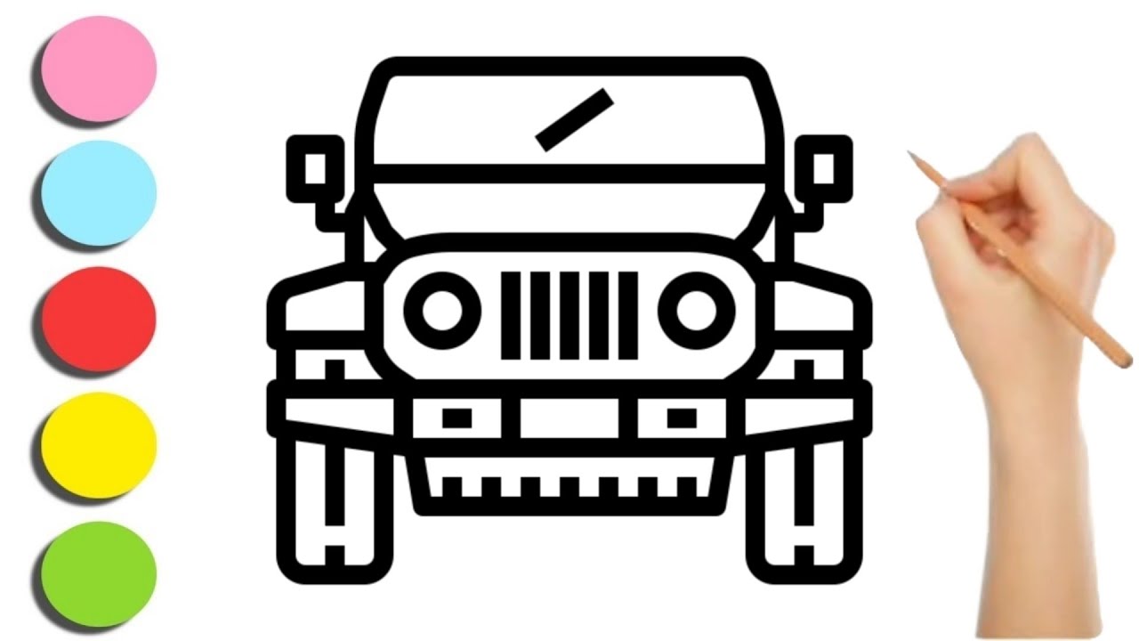 Jeep Drawing, Painting & Coloring for Kids & Toddlers | Jeep Drawing ...