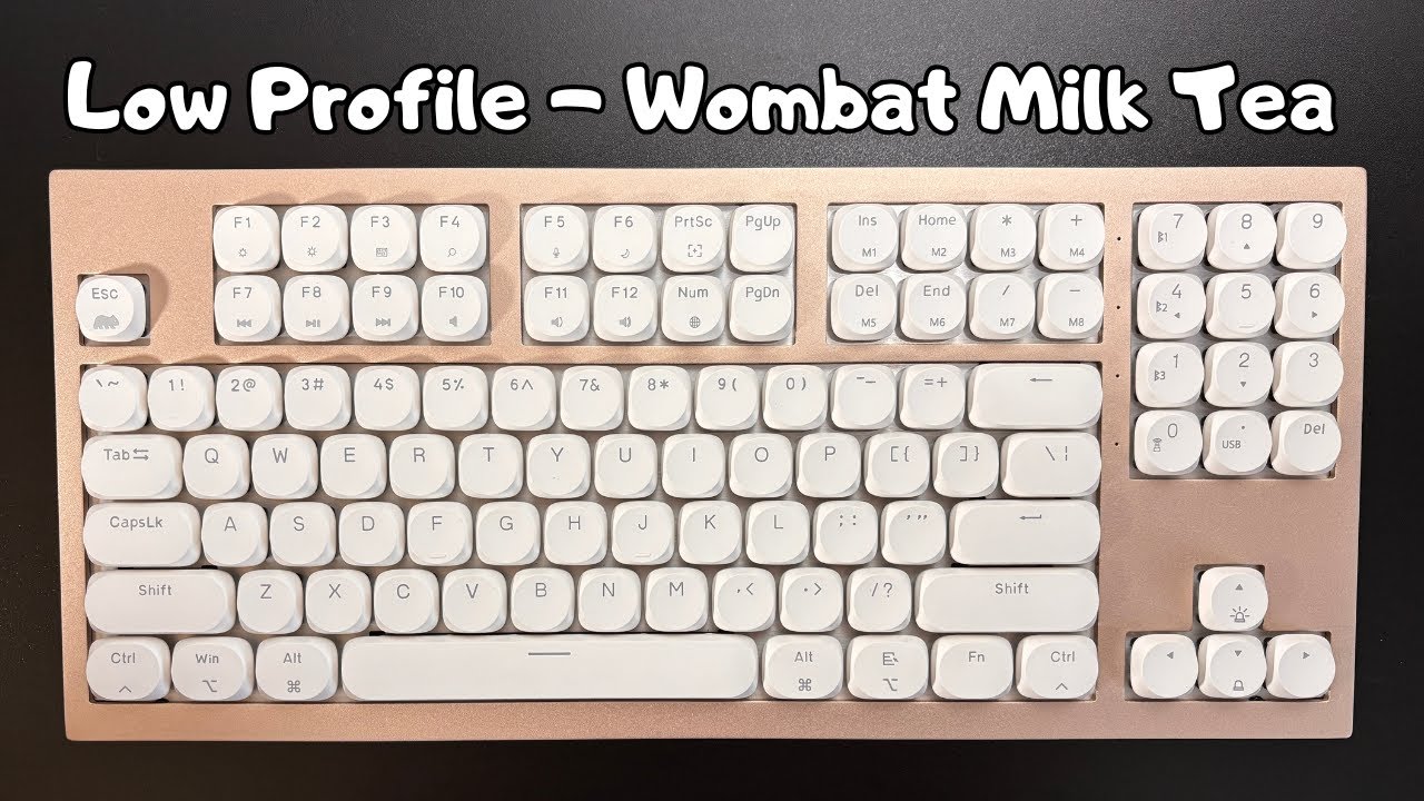*silent* Low Profile Wombat Milk Tea Keyboard Review (GIVEAWAY) - YouTube