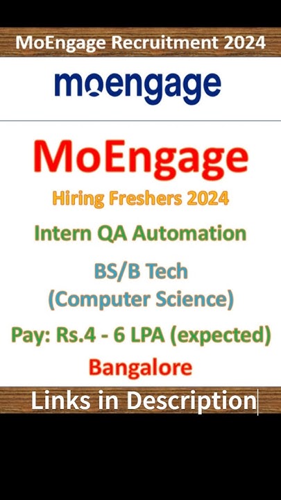 MoEngage Hiring Freshers 2025 | Intern QA Automation | Bangalore | Fresher Jobs | IT Jobs - YouTube