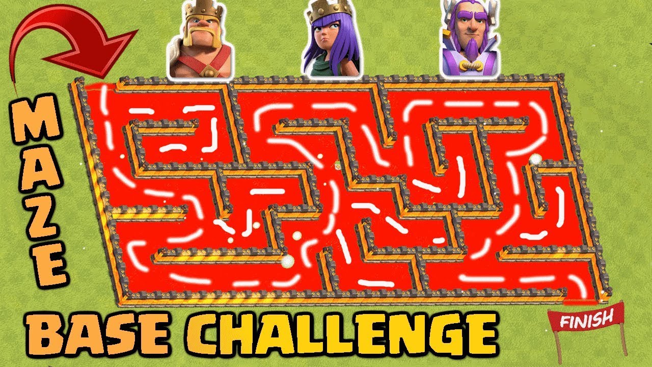Clash Of Clans Heroes Maze Base Challenge | Maze Challenge - Who Will ...