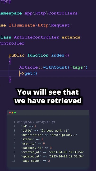 How To Optimize Data Retrieval In Laravel With Withcount Laravel Shorts Youtube 4325