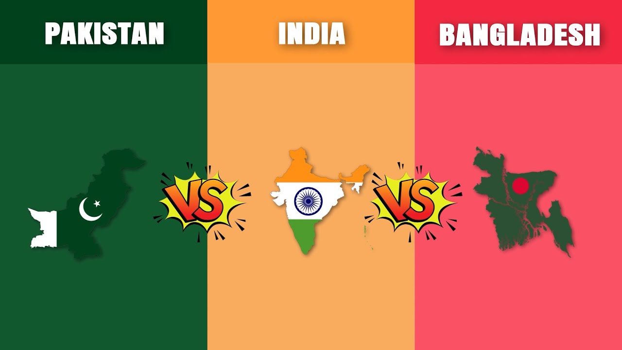 Pakistan vs India vs Bangladesh | Country Comparison | Data Around The World - YouTube