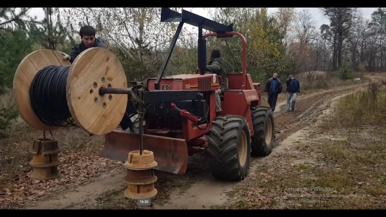 Кабелеукладчик ВОЛС Укладка кабеля Cable plow optic fiber - YouTube