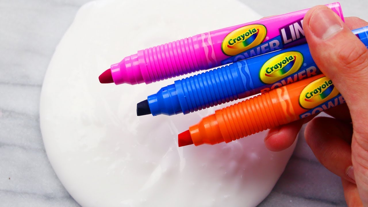 Satisfying & Relaxing Slime Coloring Swirls Using Scented Crayola ...