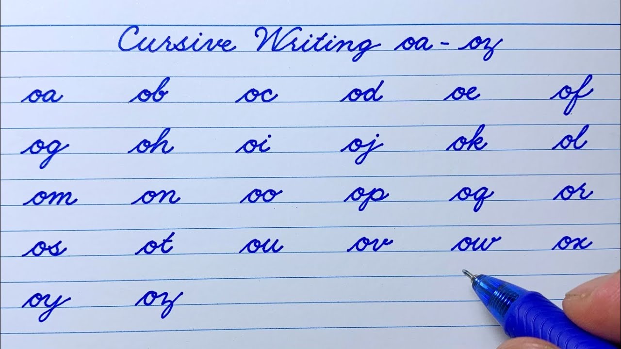 Connecting letters oa to oz | Cursive writing a to z | Cursive ...