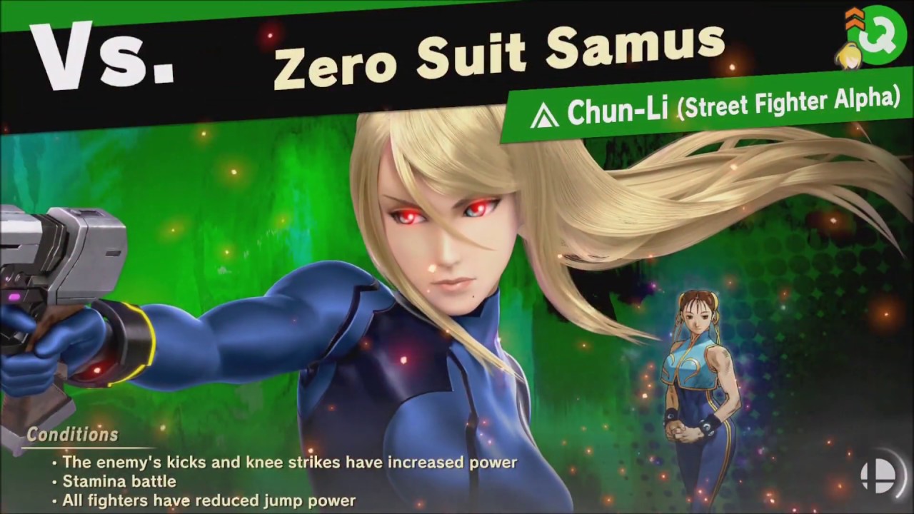 Super Smash Bros Ultimate : vs Zero Suit Samus (Unlocks: Chun-Li) World ...