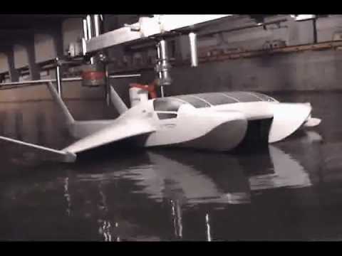 FS-4 Water tank testing at Duisburg towing tank, simulated take off ...