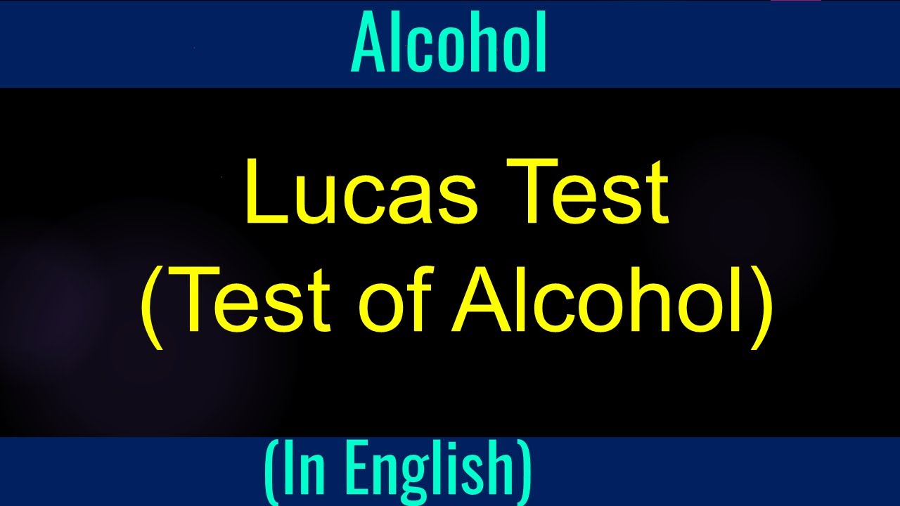 Alcohol # Test of Alcohol # Lucas test # Lecture - YouTube