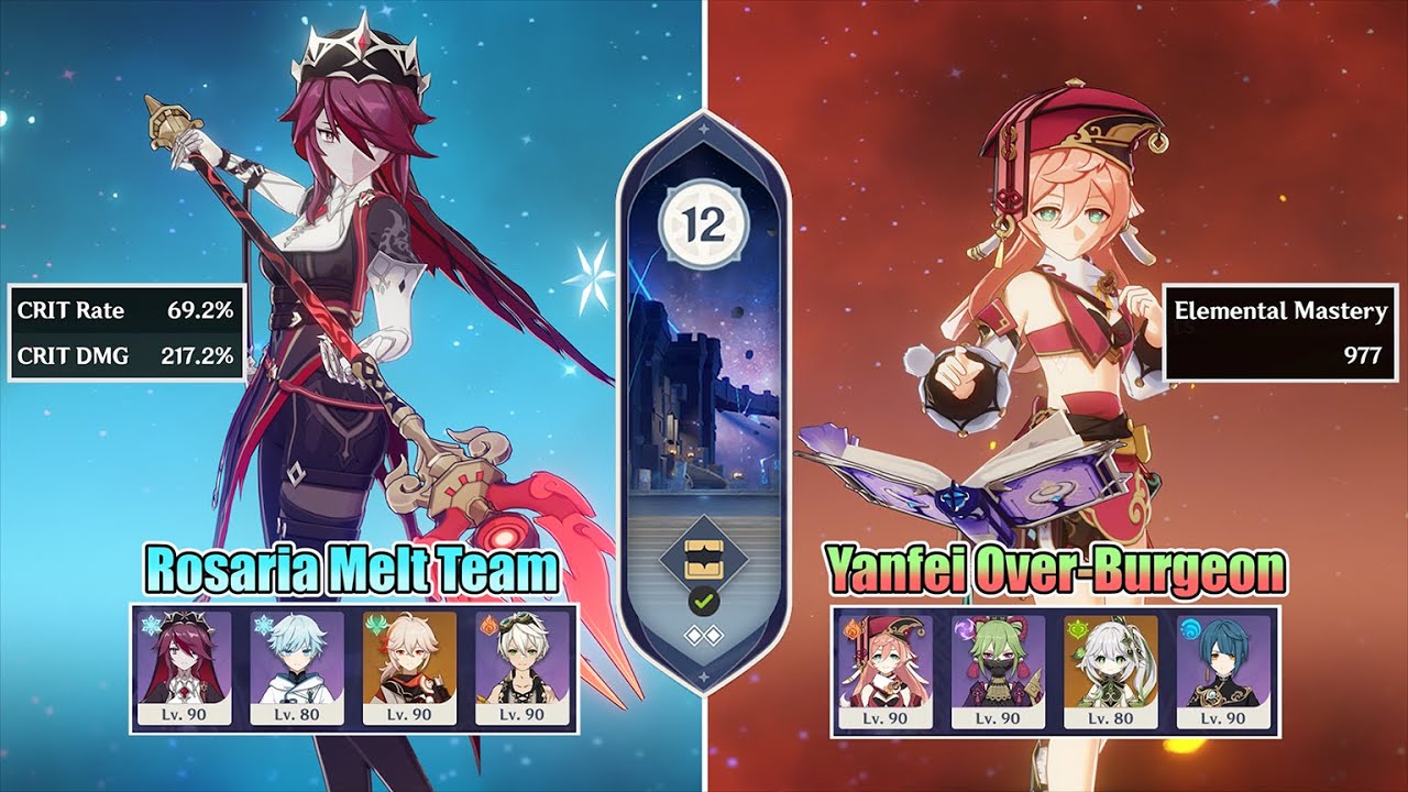 Rosaria Melt Team & Yanfei Over-Burgeon [Spiral Abyss 3.7] | Genshin ...