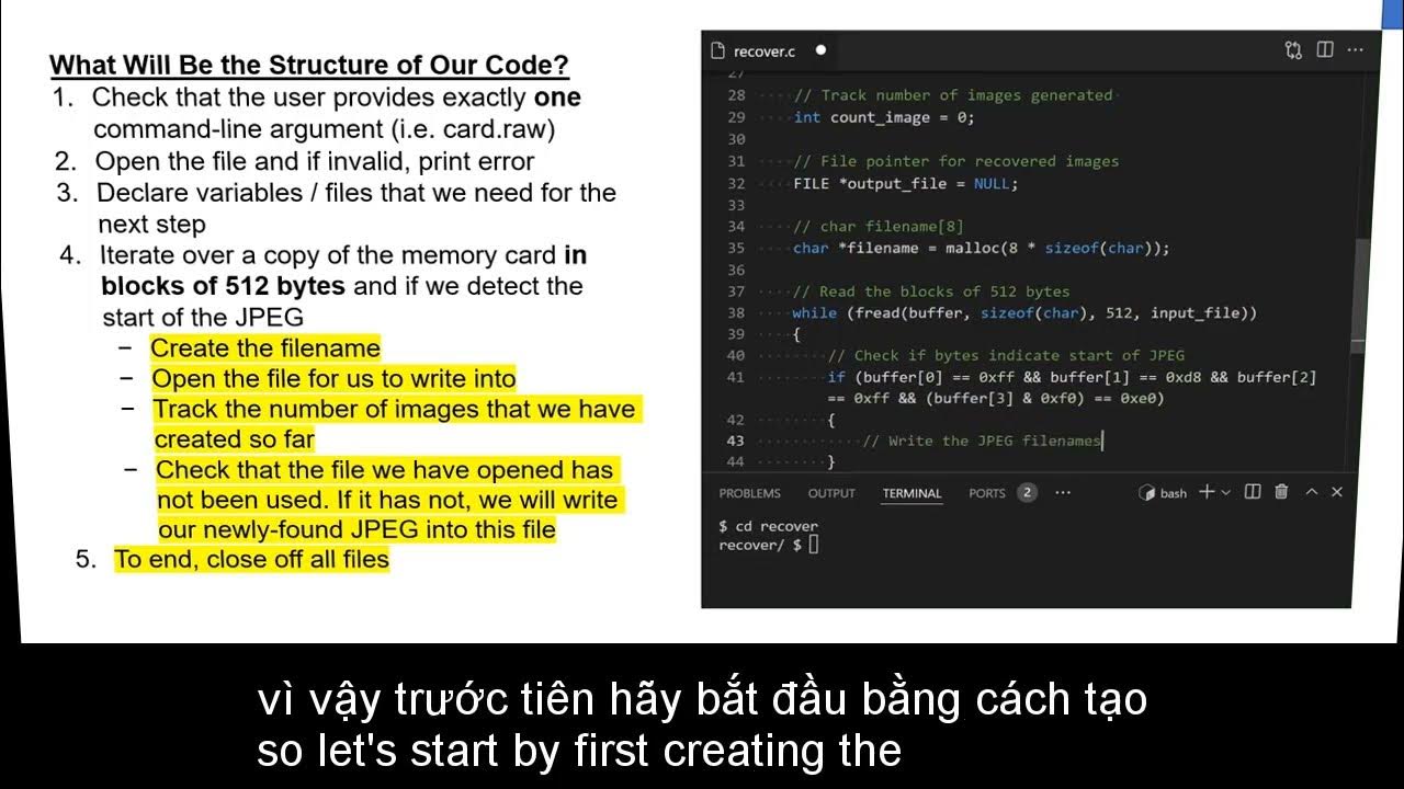 Giải bài tập cs50 Problem Set 4 Recover - YouTube
