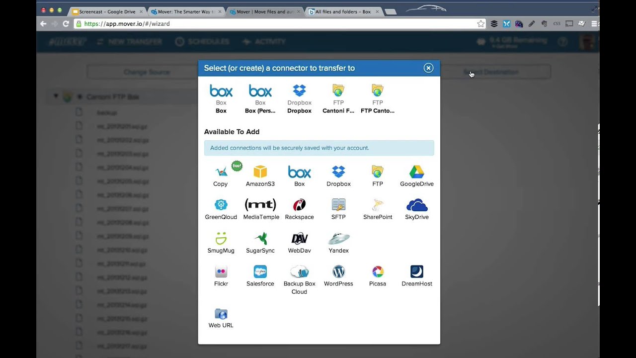 Mover.io Demo - Back up blog to Box - YouTube