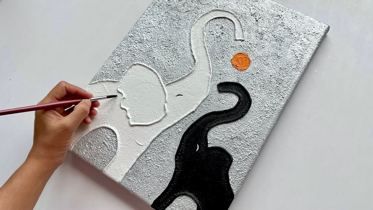 Easy Elephant Texture Painting | Minimal Textured Art for Every one ...