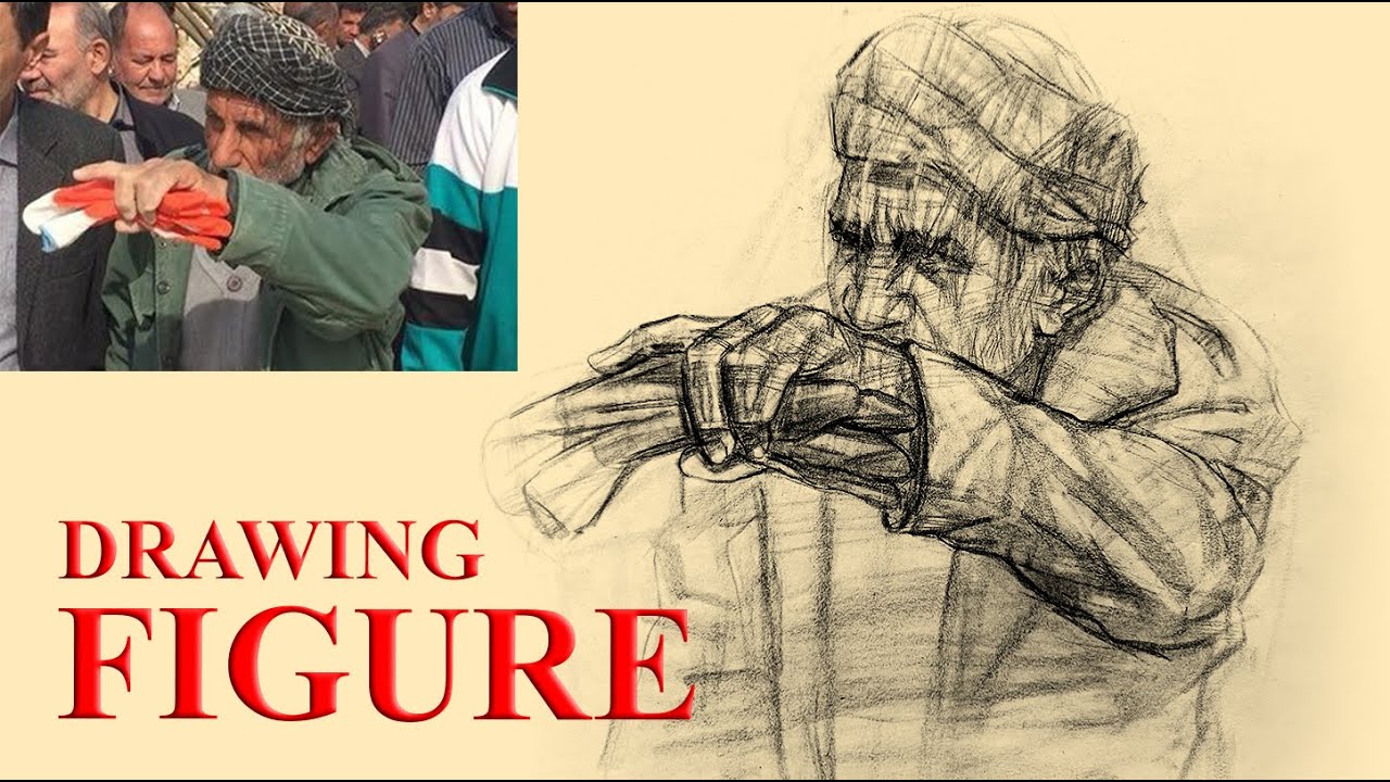 ️ How to draw a portrait of an old man with gloves - YouTube