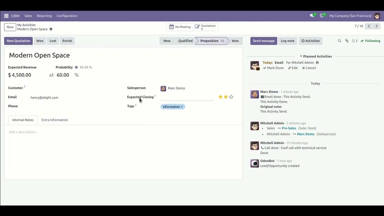 Activity Email Notification Odoo v17 - YouTube