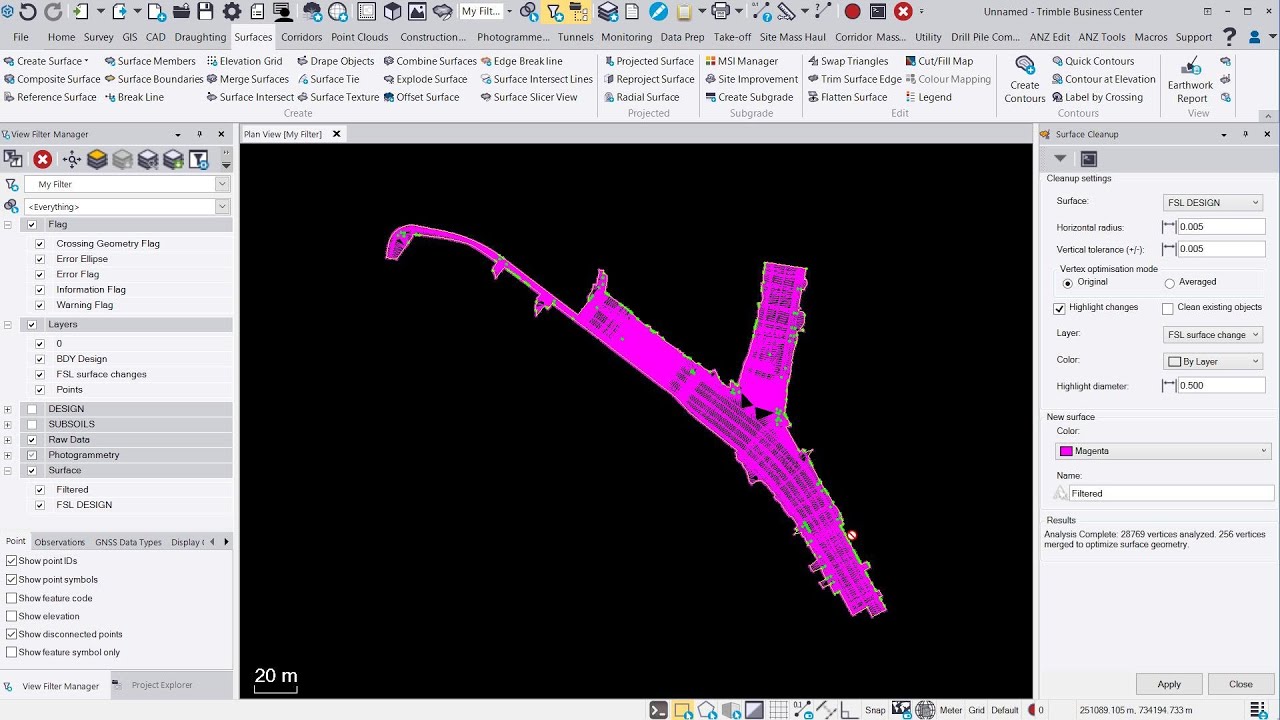 Trimble Business Center - Surface Cleanup V1.0 - YouTube