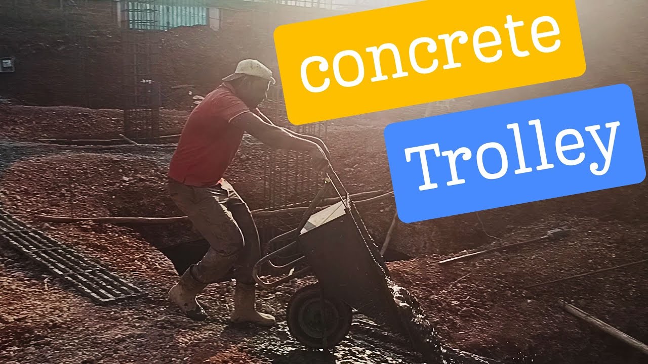Pouring Concrete into a footing with Trolley - YouTube