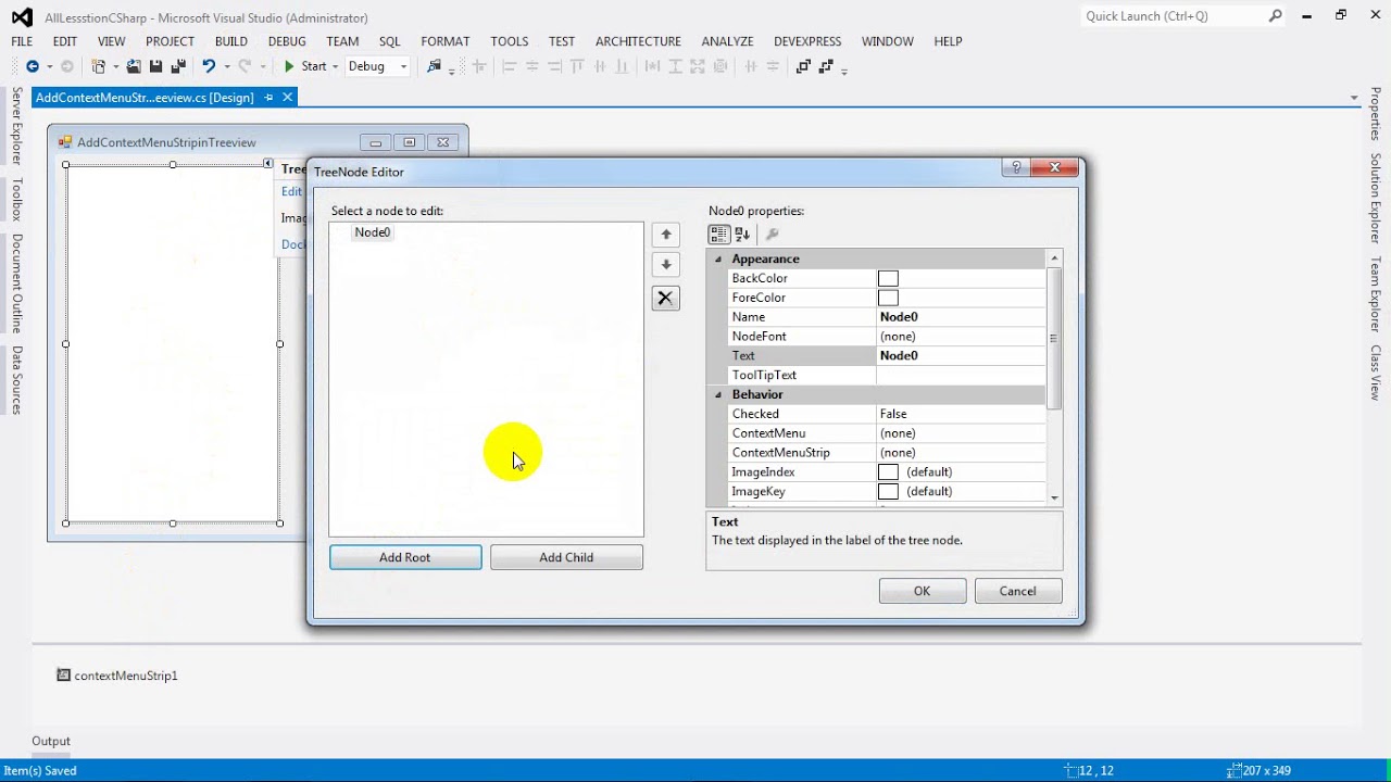 How To Add Contextmenu To Treeview Nodes In C Net 2012 Youtube
