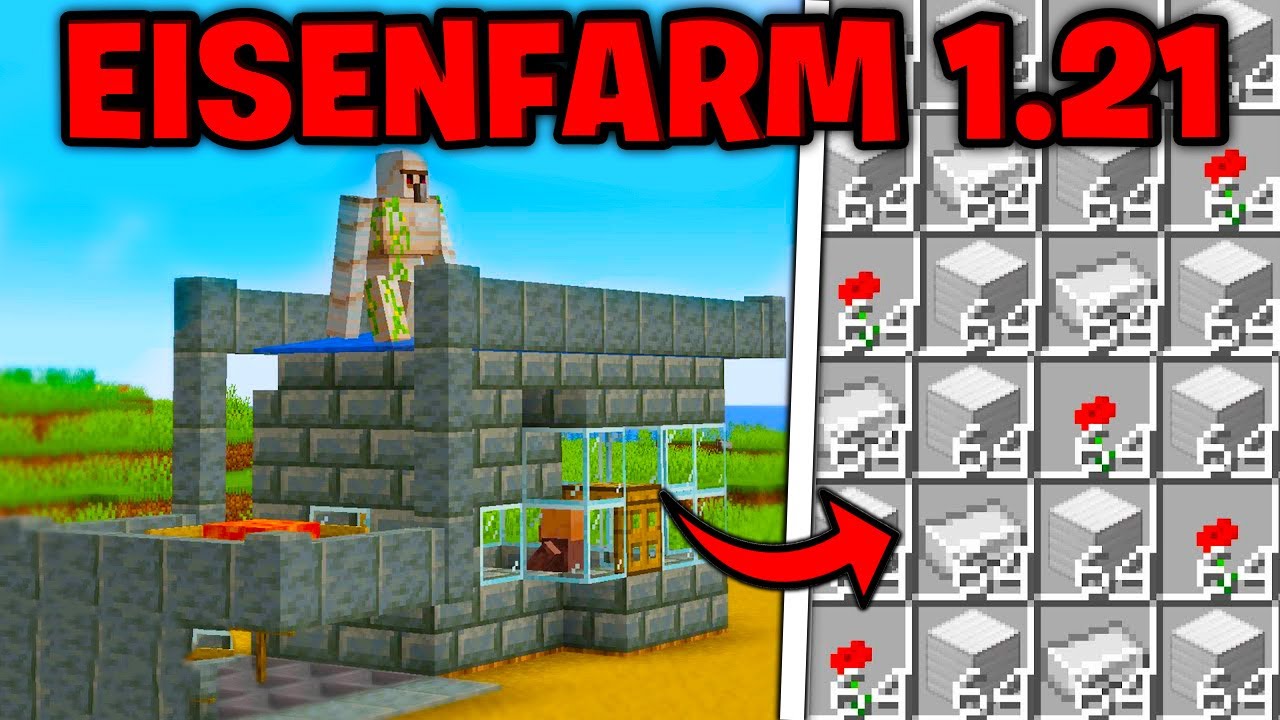 Minecraft Eisenfarm bauen 1.21 Tutorial - Eisenfarm bauen in Minecraft ...