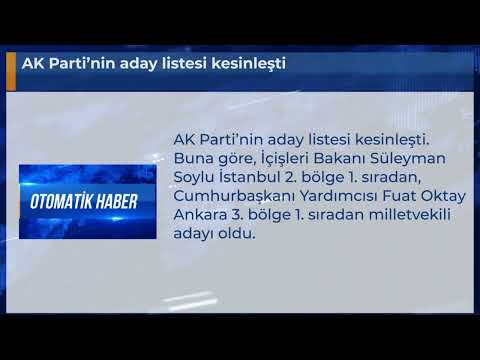 AK Parti’nin aday listesi kesinleşti
