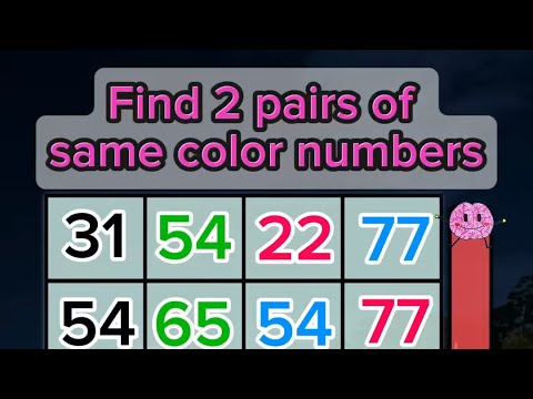 Find 2 pairs of the same color numbers #numbers #quiz #brain #fun # ...
