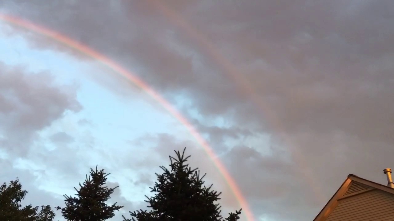 Rare double rainbow over Metro Detroit - YouTube