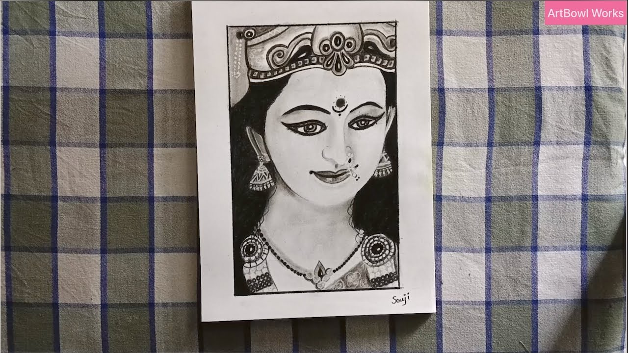 How to Draw Maa Lakshmi beautiful face | Pencil sketch | Maa ...