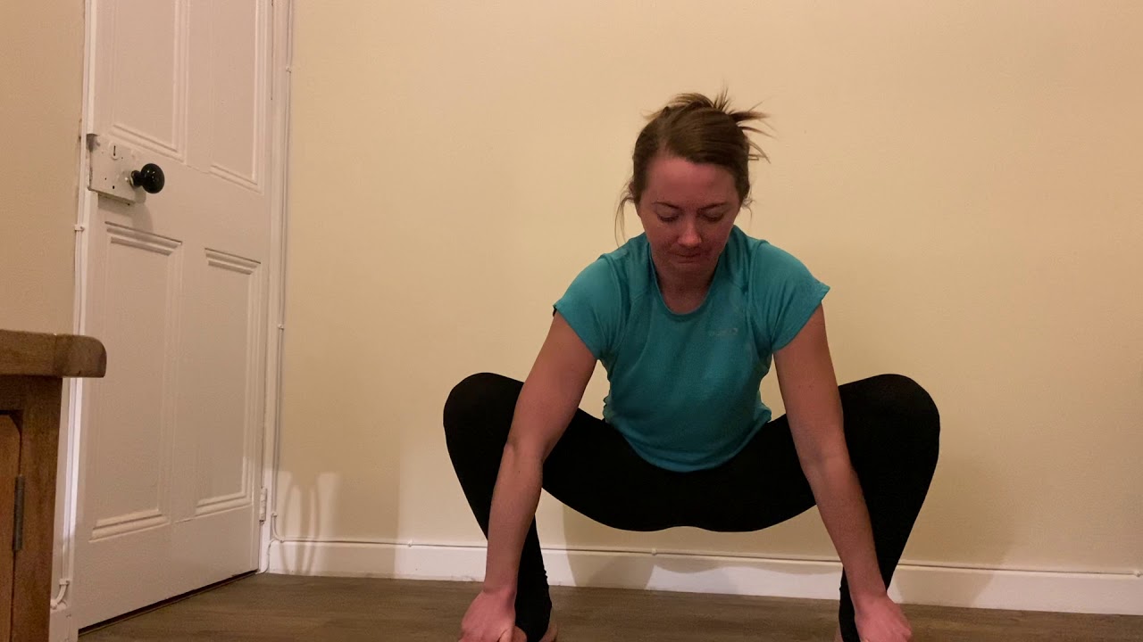 Deep squat into hamstring stretch - YouTube