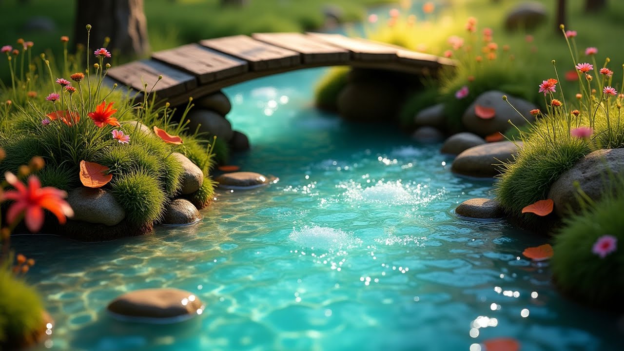 24 Hour Nature Soundscape Experience with Healing Waterfall for ...