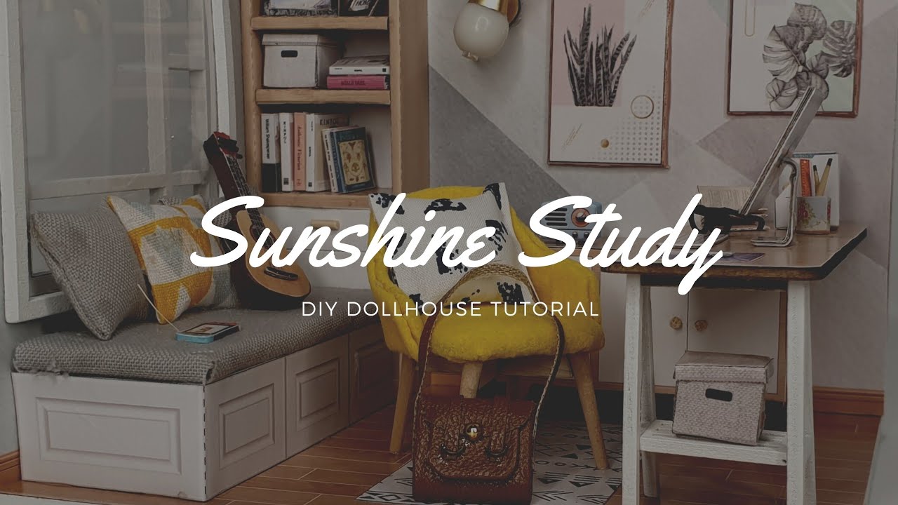 SUNSHINE STUDY || DIY Miniature Study Room - YouTube