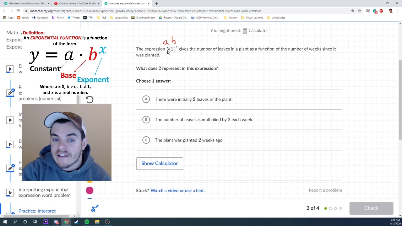 Video Lesson - Interpret exponential expressions word problems - YouTube