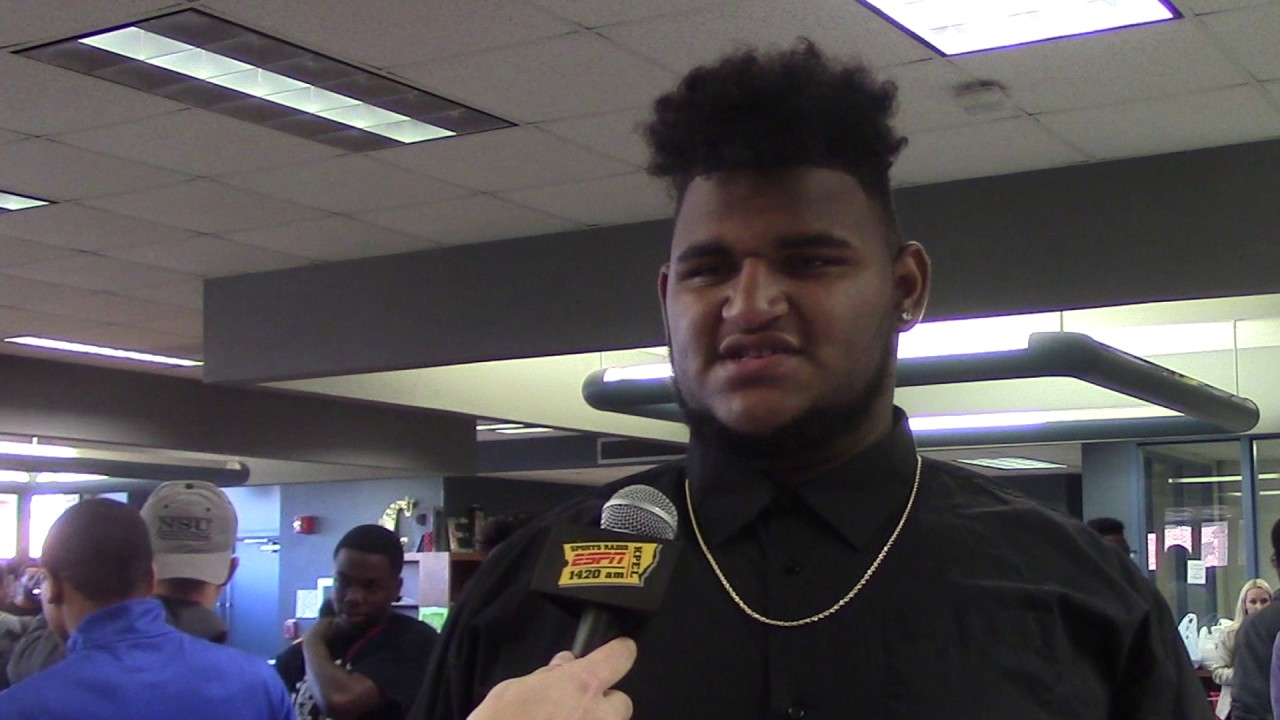 Carencro OL Kenneth Mouton On National Signing Day - YouTube