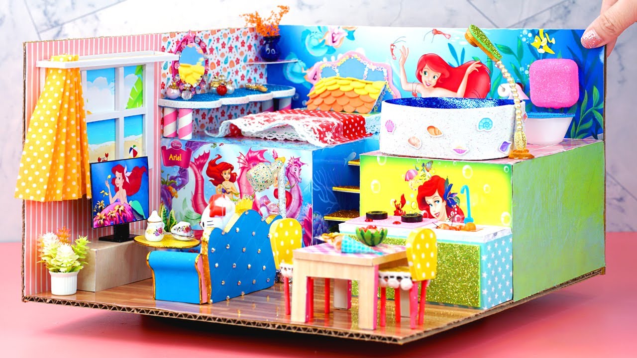 DIY Miniature Cardboard House #11 Bathroom, Kitchen, Bedroom, Living ...